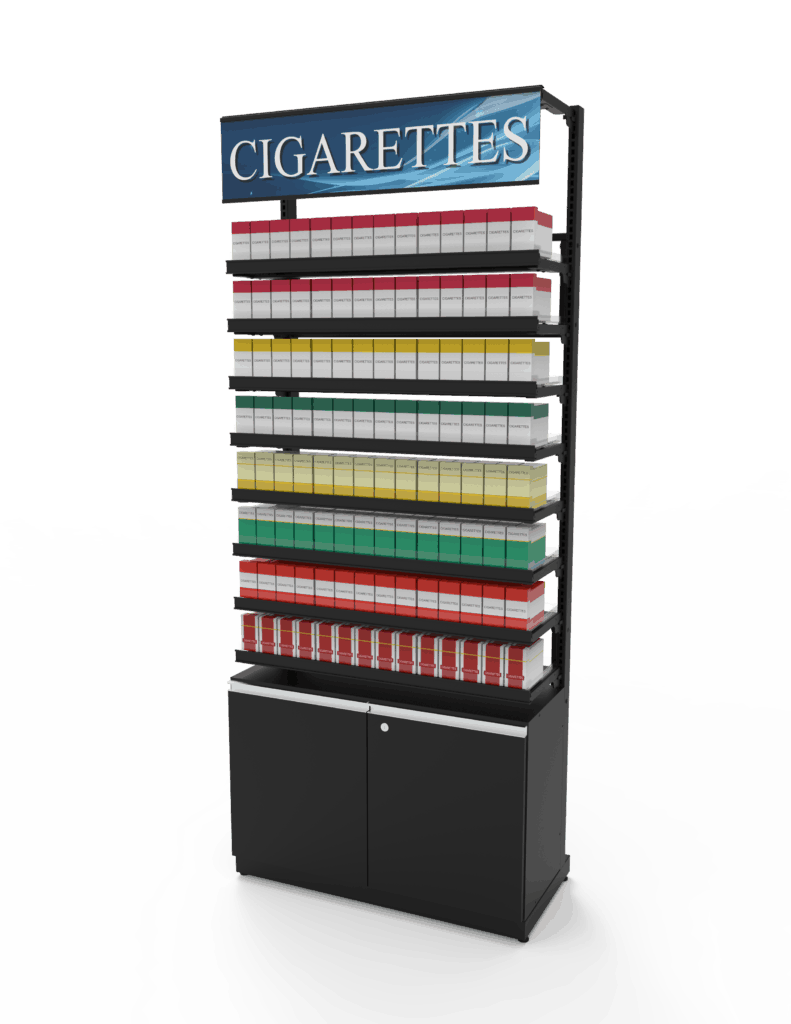 Tobacco fixtures - cigarette merchandisers